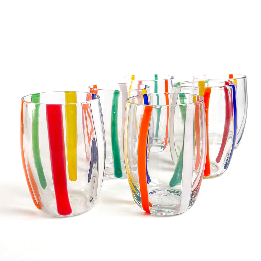 Set Six Glasses Modern Art Design - Murano Glass | Murano Glasses