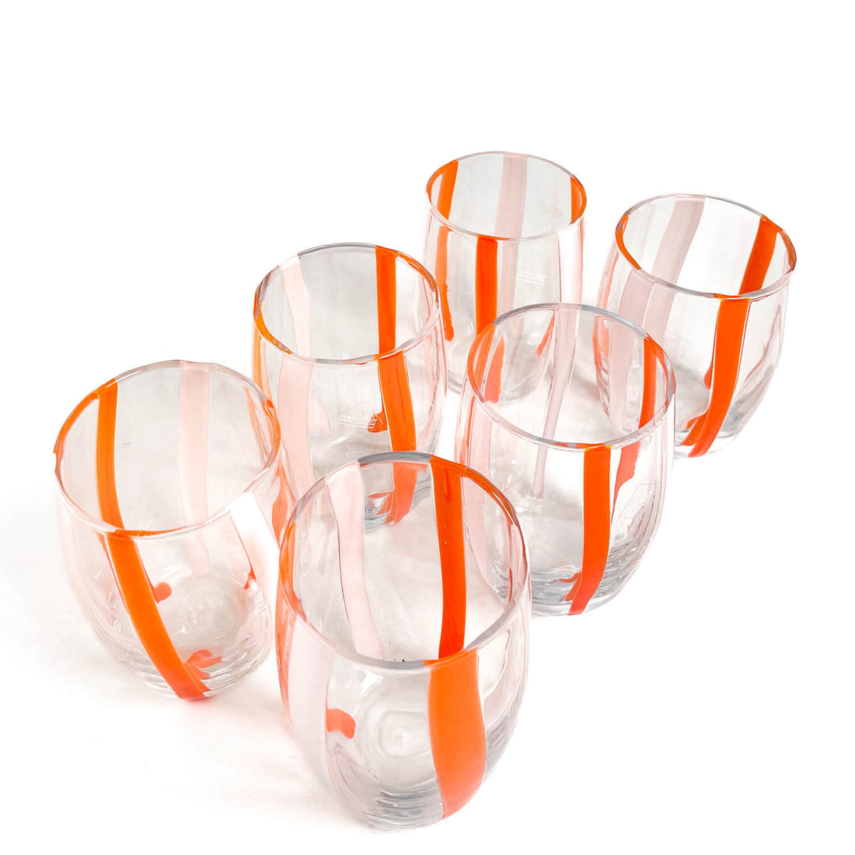 Set Six Glasses Modern Art Design - Murano Glass | Murano Glasses