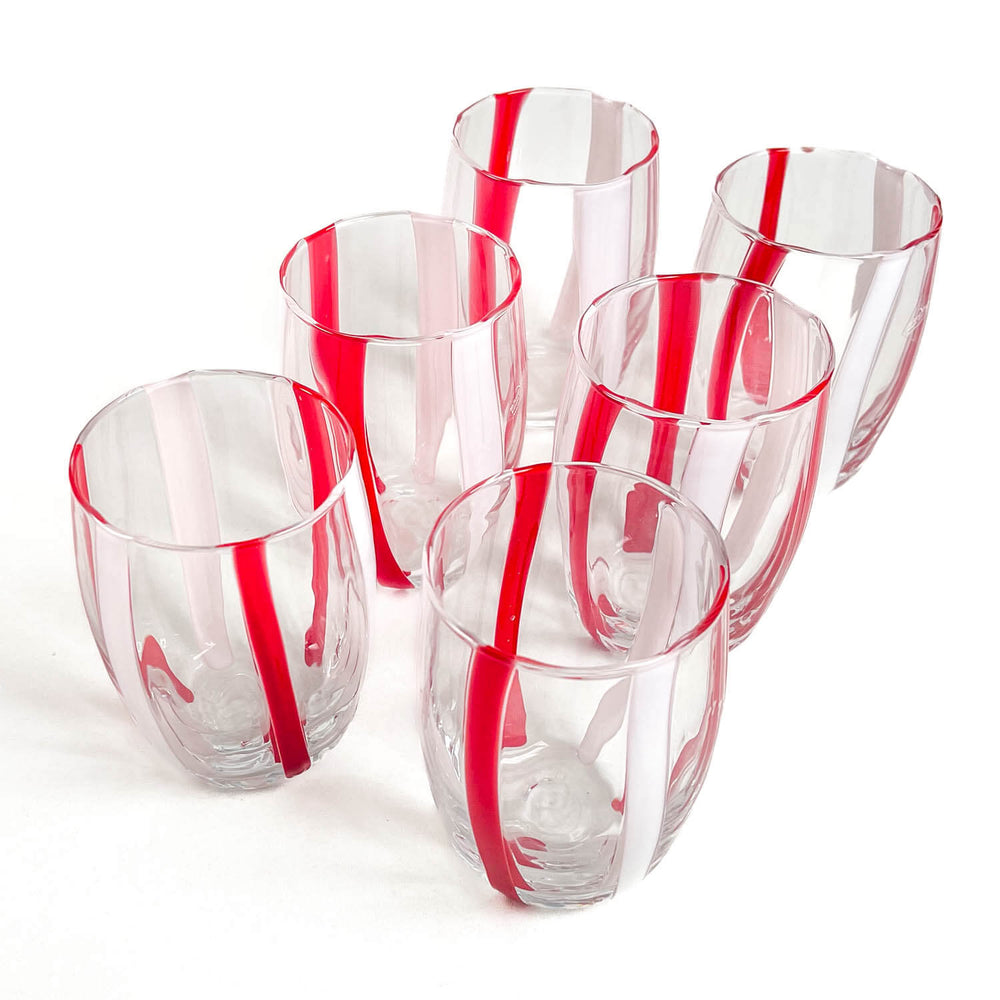 Set Six Glasses Modern Art Design - Murano Glass | Murano Glasses