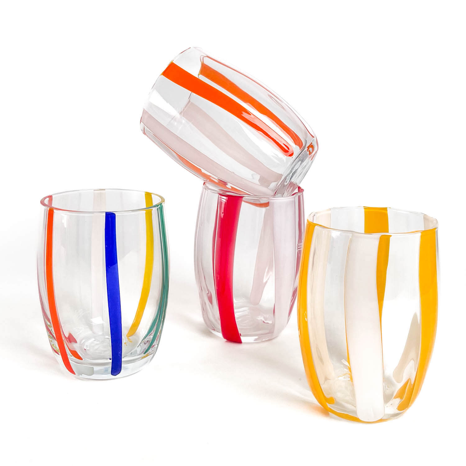 Set Six Glasses Modern Art Design - Murano Glass | Murano Glasses