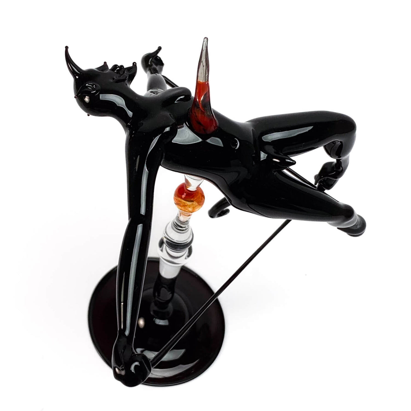 Impaled Black Devil | Murano Glass Sculpture | Art Glass Figurines