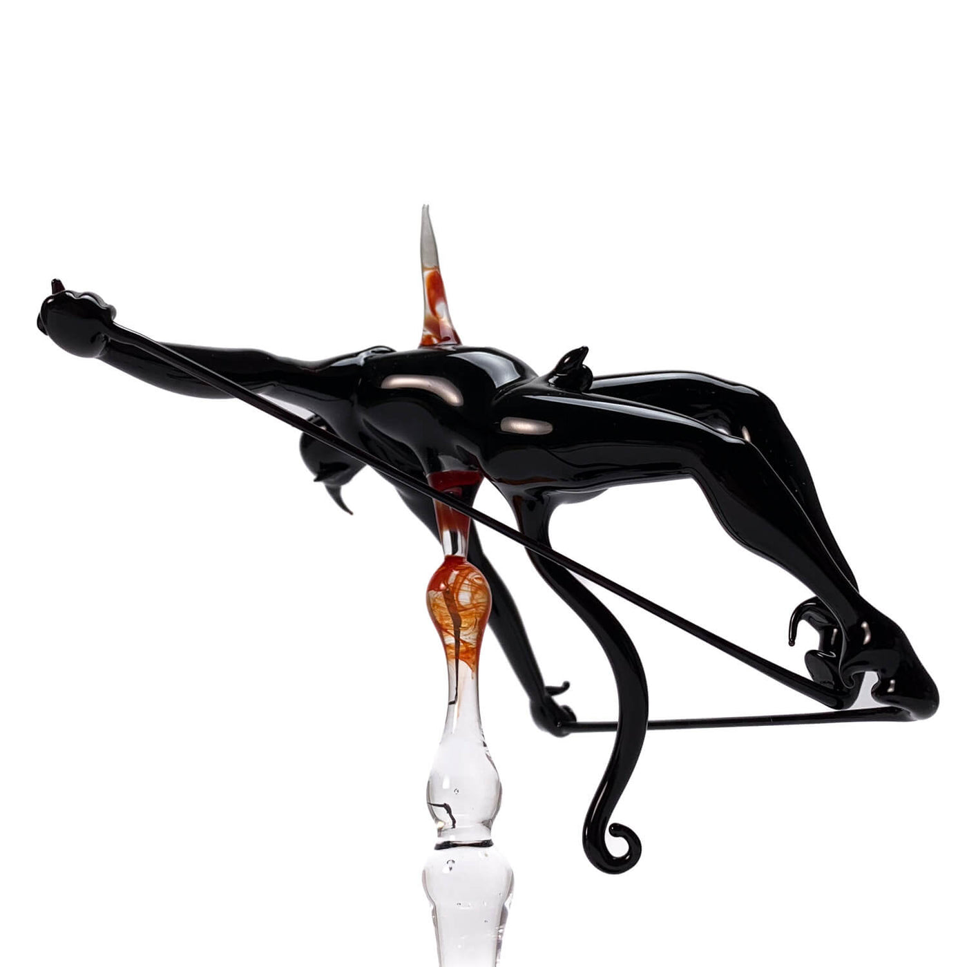 Impaled Black Devil | Murano Glass Sculpture | Art Glass Figurines