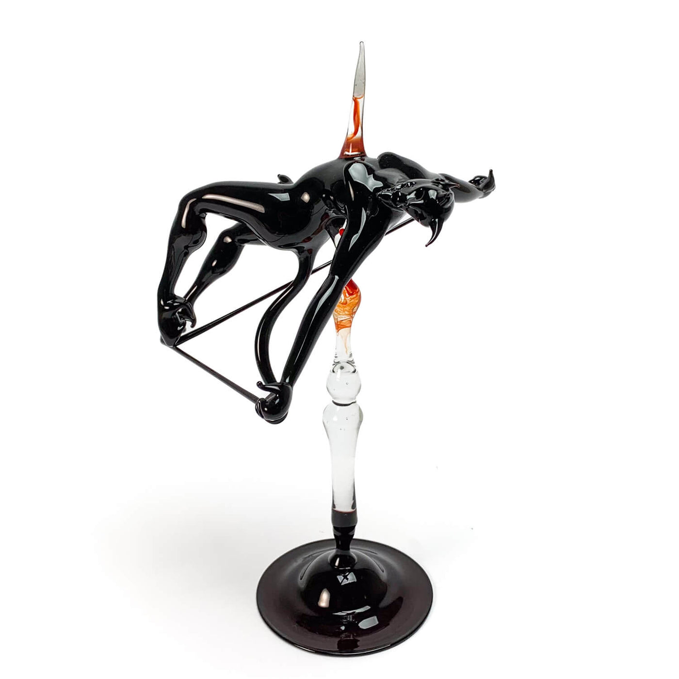 Impaled Black Devil | Murano Glass Sculpture | Art Glass Figurines