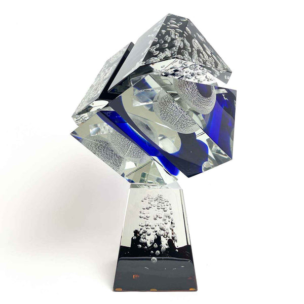 Murano glass Cube | Glass Sculpture | Art Glass Murano