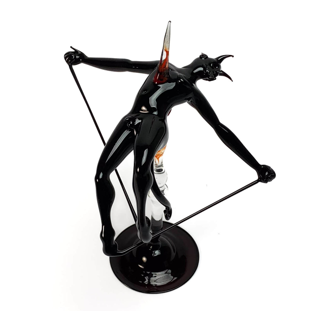 Impaled Black Devil | Murano Glass Sculpture | Art Glass Figurines