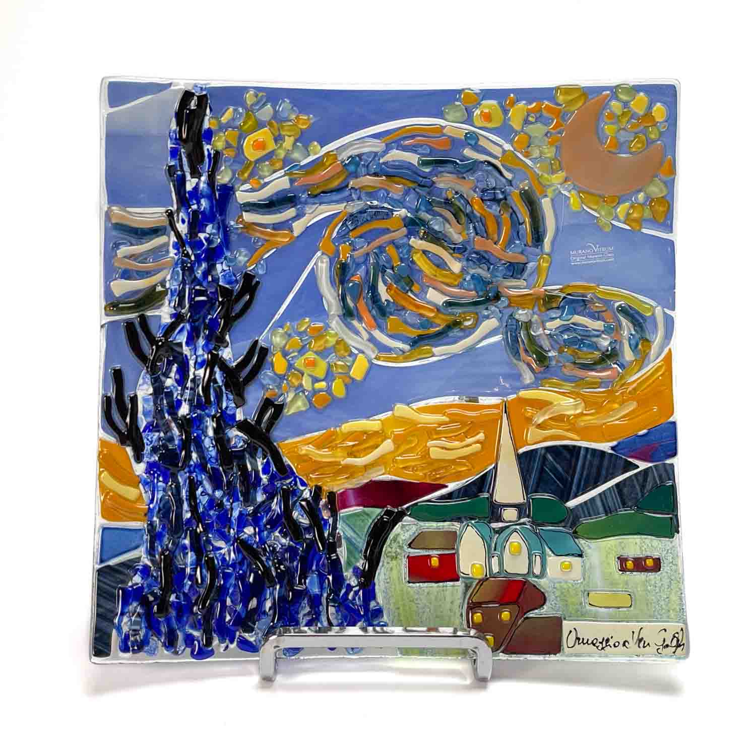 Starry Night Plate - Van Gogh Decorative Dish - Artistic Glass