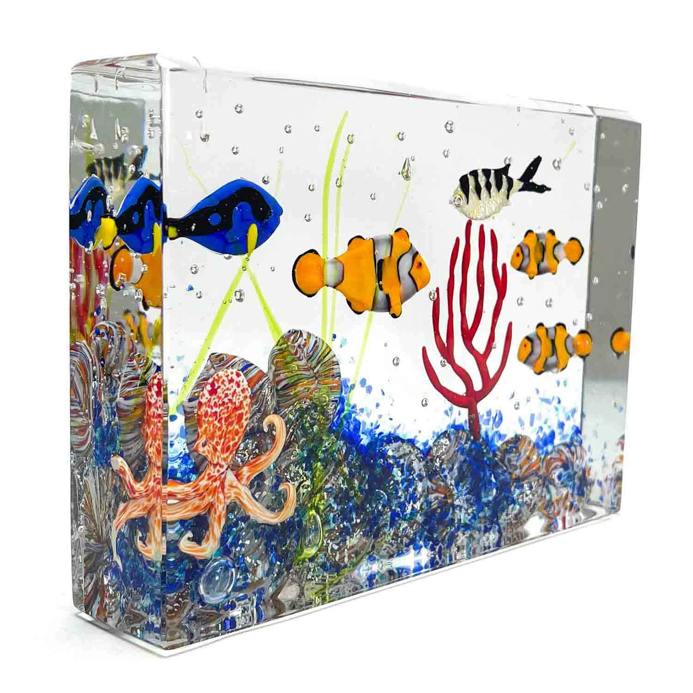 Murano glass Aquarium with tropical fish with Nemo and Dory Colours