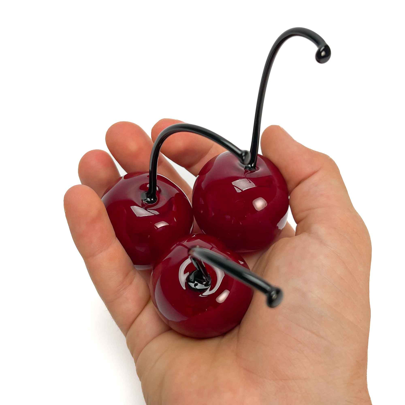 Murano Glass Cherries | Set of Three Pieces | Medium Size