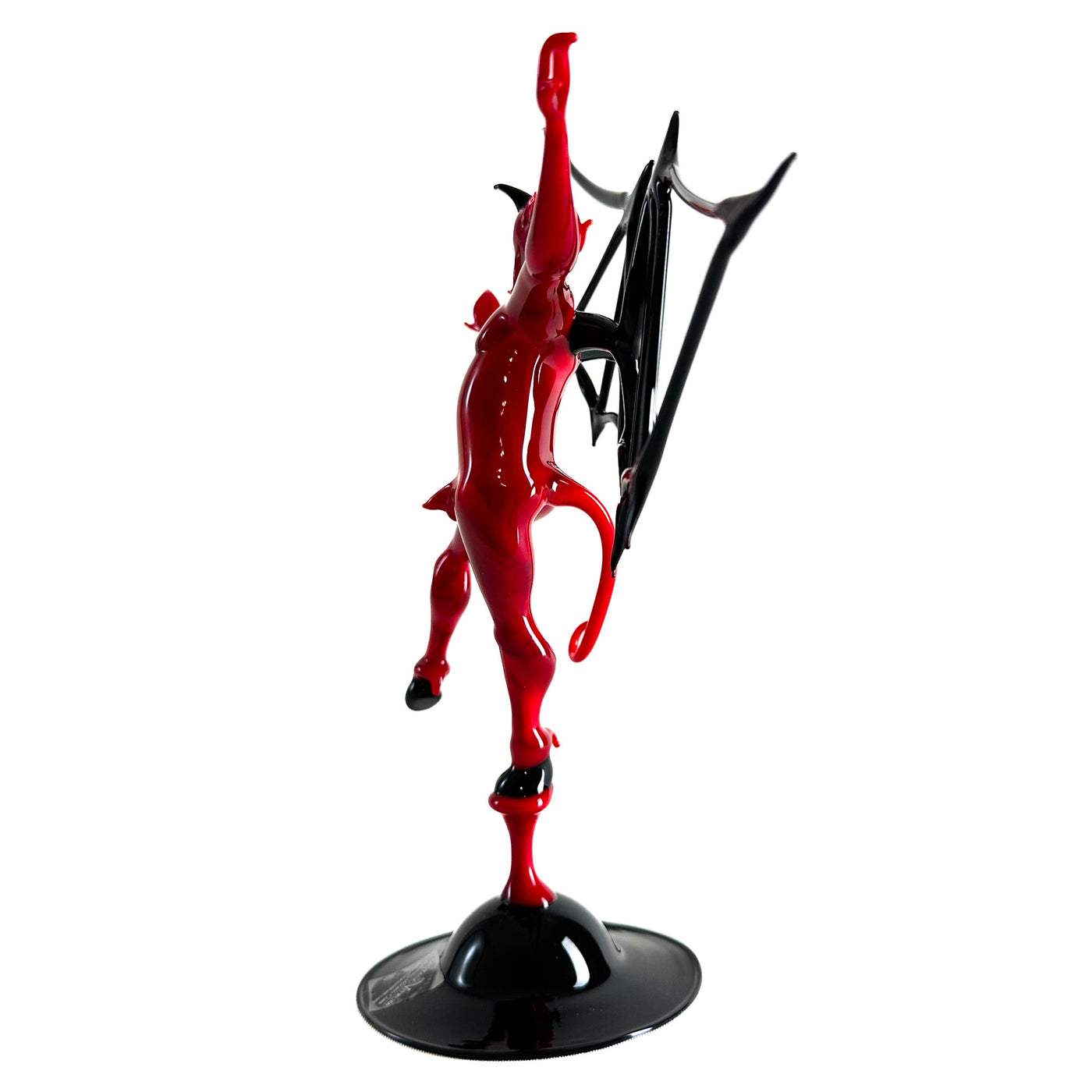 Red Devil with Black Wings | Murano Glass Sculpture | Art Glass Figurines