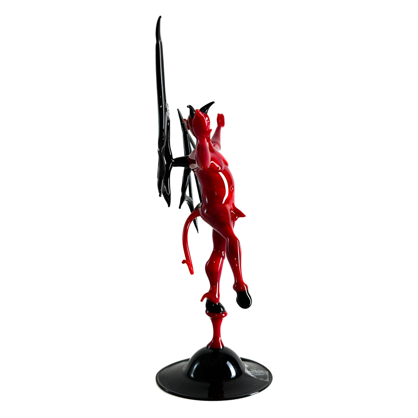 Red Devil with Black Wings | Murano Glass Sculpture | Art Glass Figurines