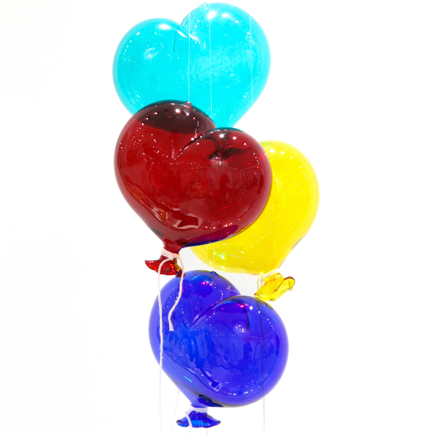 Murano glass Heart shaped balloons | Multicolor