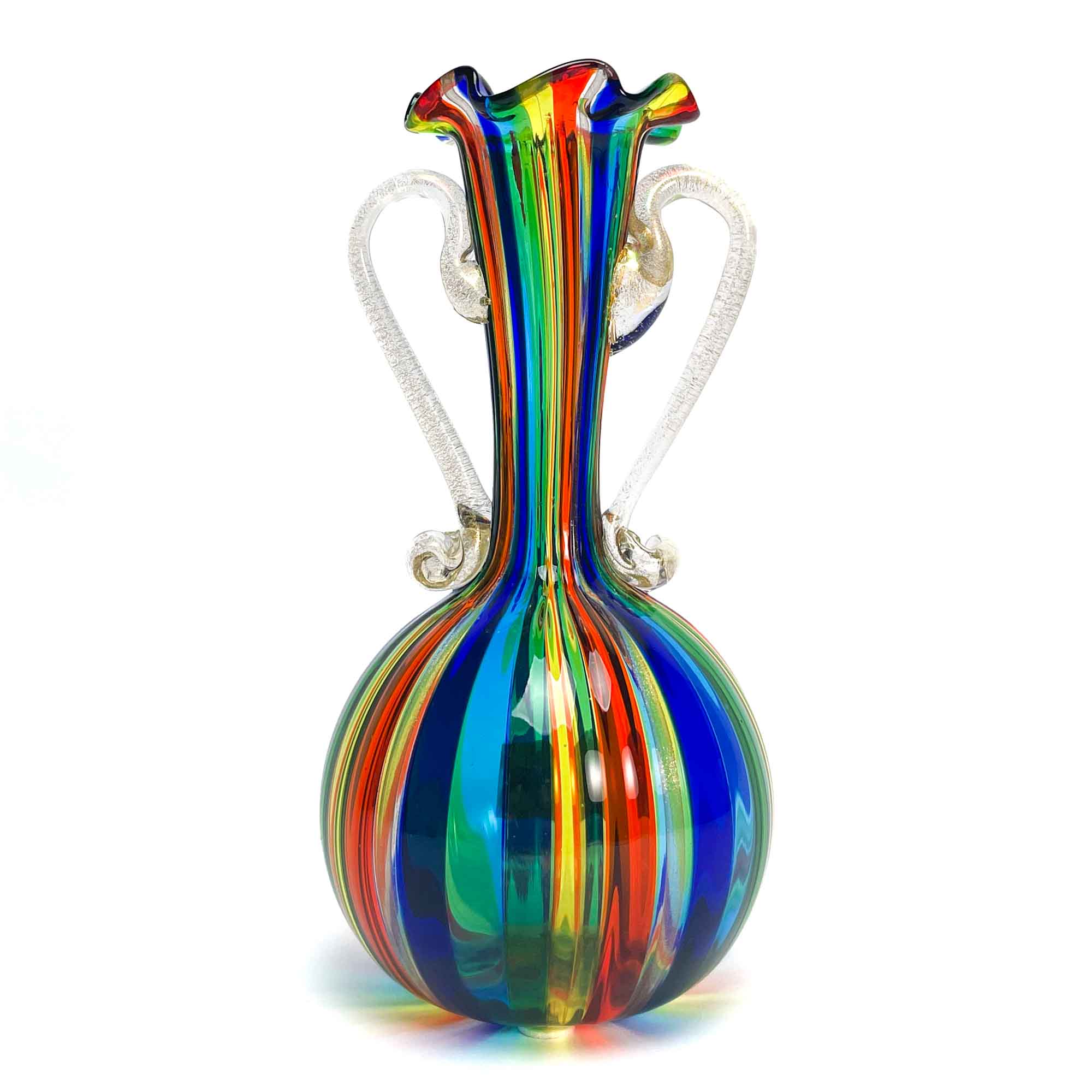 Blown Rainbow Vase | Multicolor Glass Vase | Murano Glass