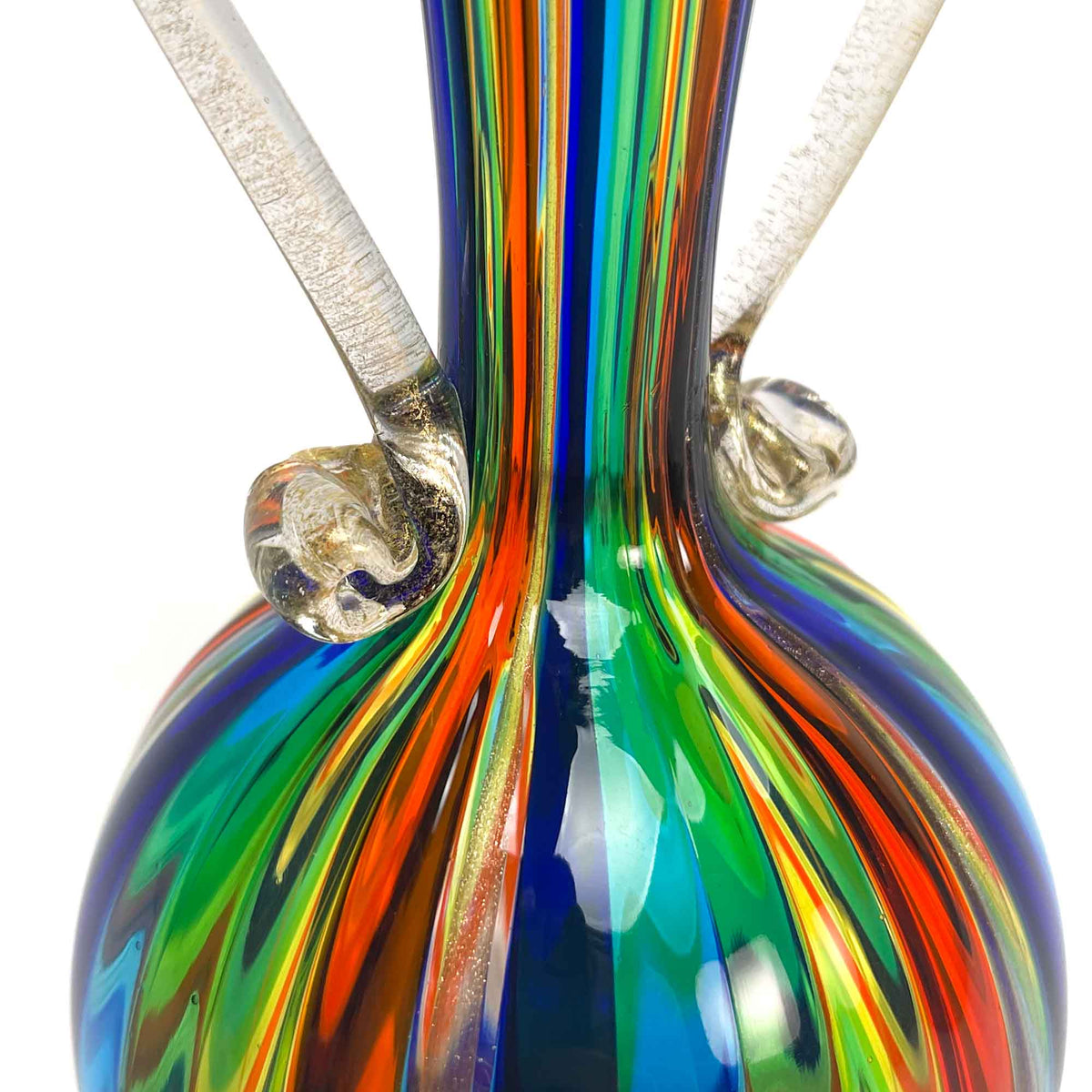 Blown Rainbow Vase | Multicolor Glass Vase | Murano Glass