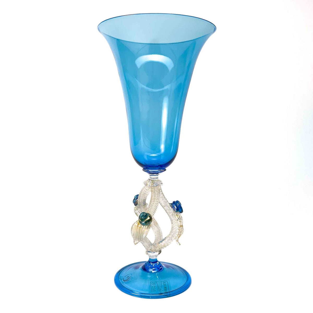 Blue Blown Goblet | Venetian Goblets Glasses | Artistic Goblets
