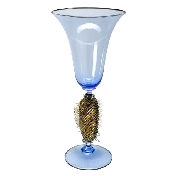 Light Blue Blown Goblet | Venetian Goblets Glasses | Artistic Goblets