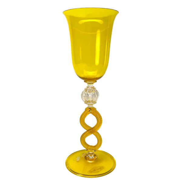 Artistic Yellow Goblet | Venetian Blown Glass | Artistic Goblets