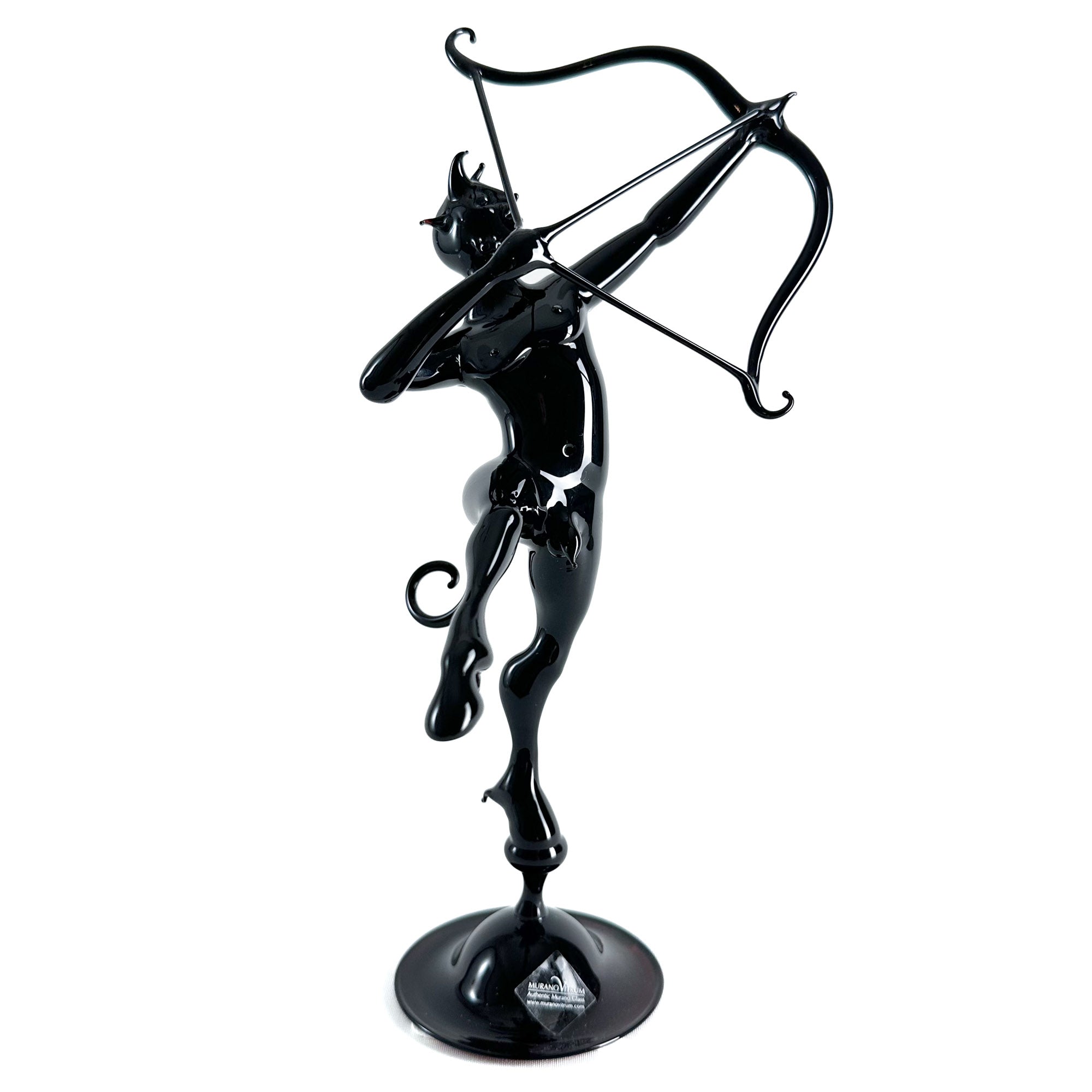 Black Devil with Bow and Arrow | Murano Glass Sculpture | Art Glass ...