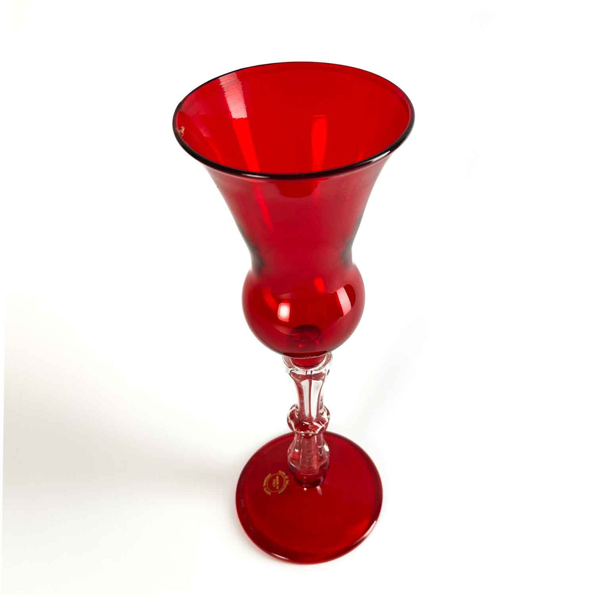 Murano Goblet - Red colour grit | Venetian Goblets Glasses | Artistic