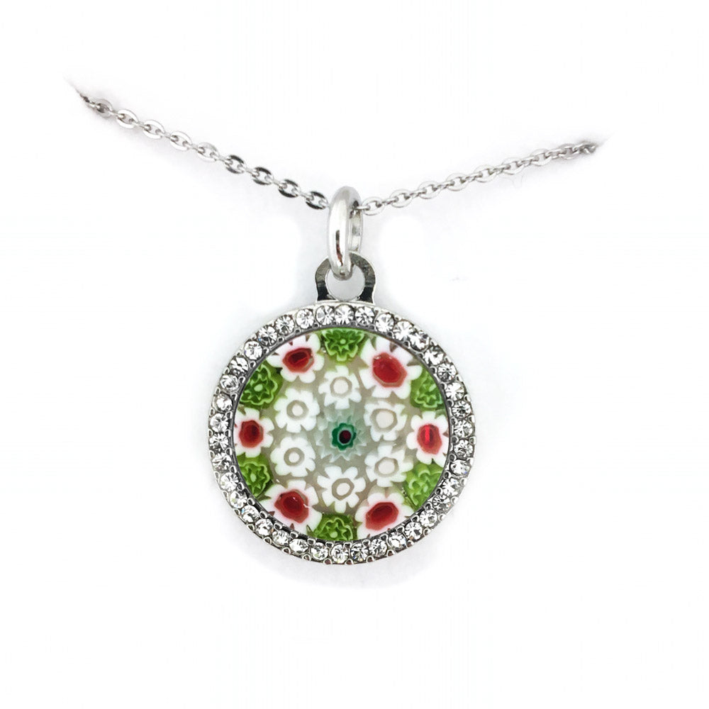 Murrina pendant with swarovski - 18 mm