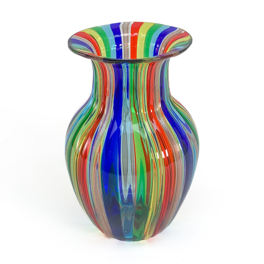 Blown Rainbow Vase | Multicolor Glass Vase | Murano Glass