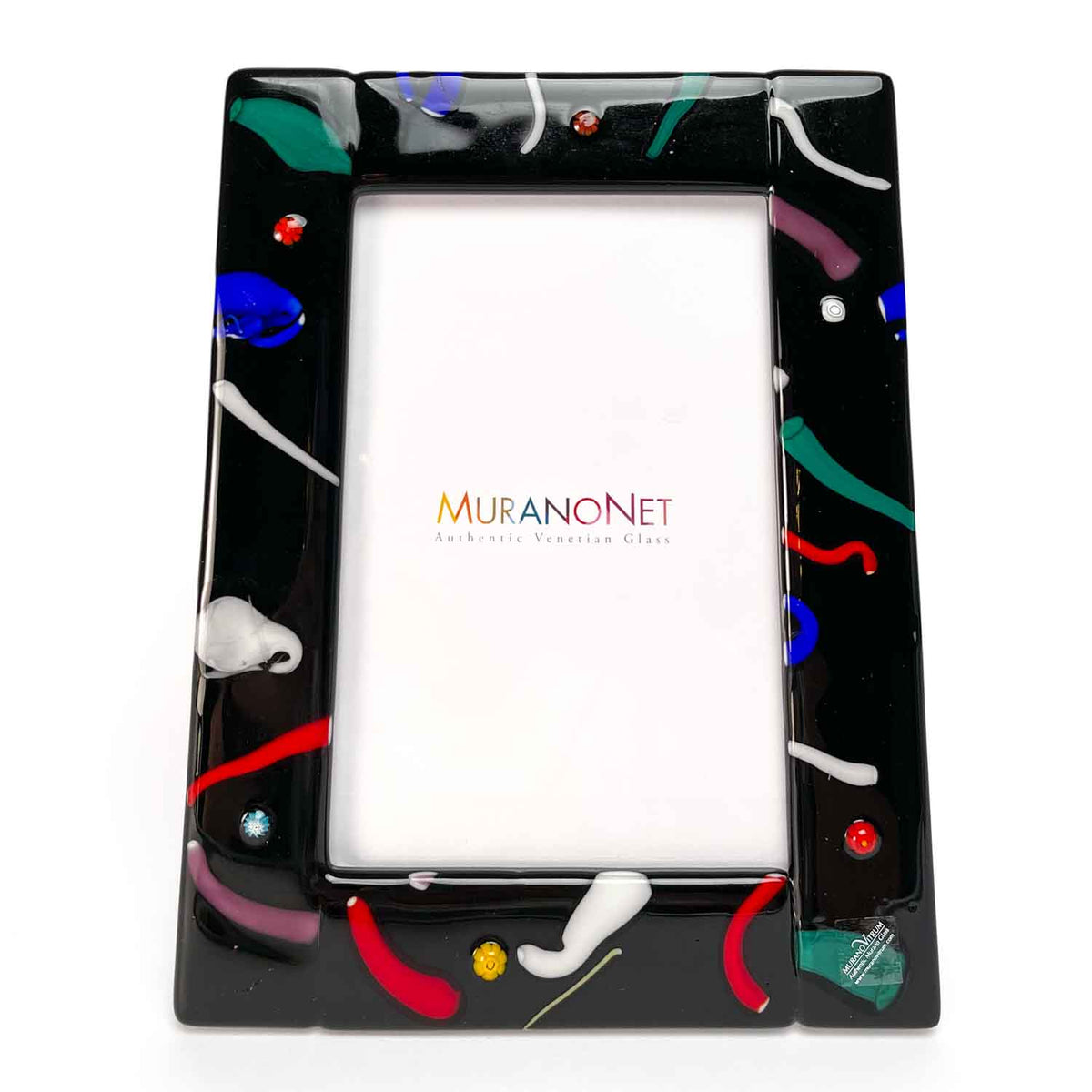 Mirò Collection- Black Picture Frame - Murano Glass