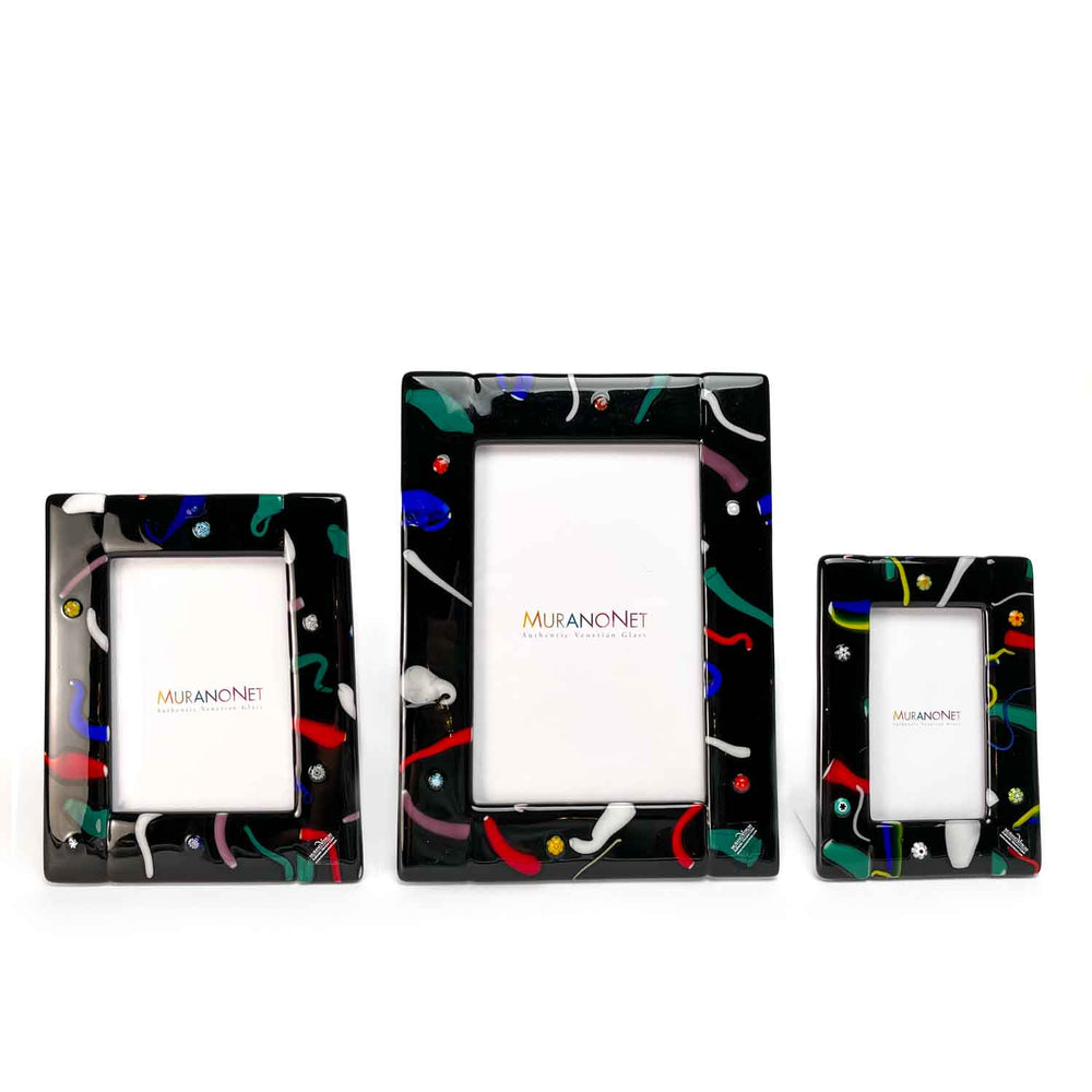 Mirò Collection- Black Picture Frame - Murano Glass