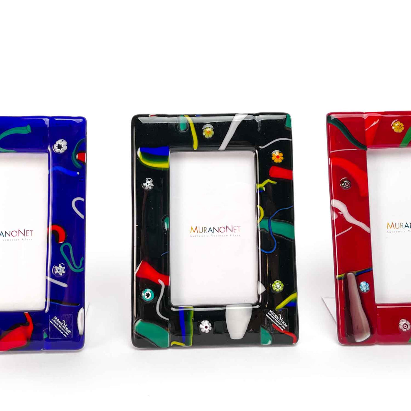 Mirò Collection- Black Picture Frame - Murano Glass