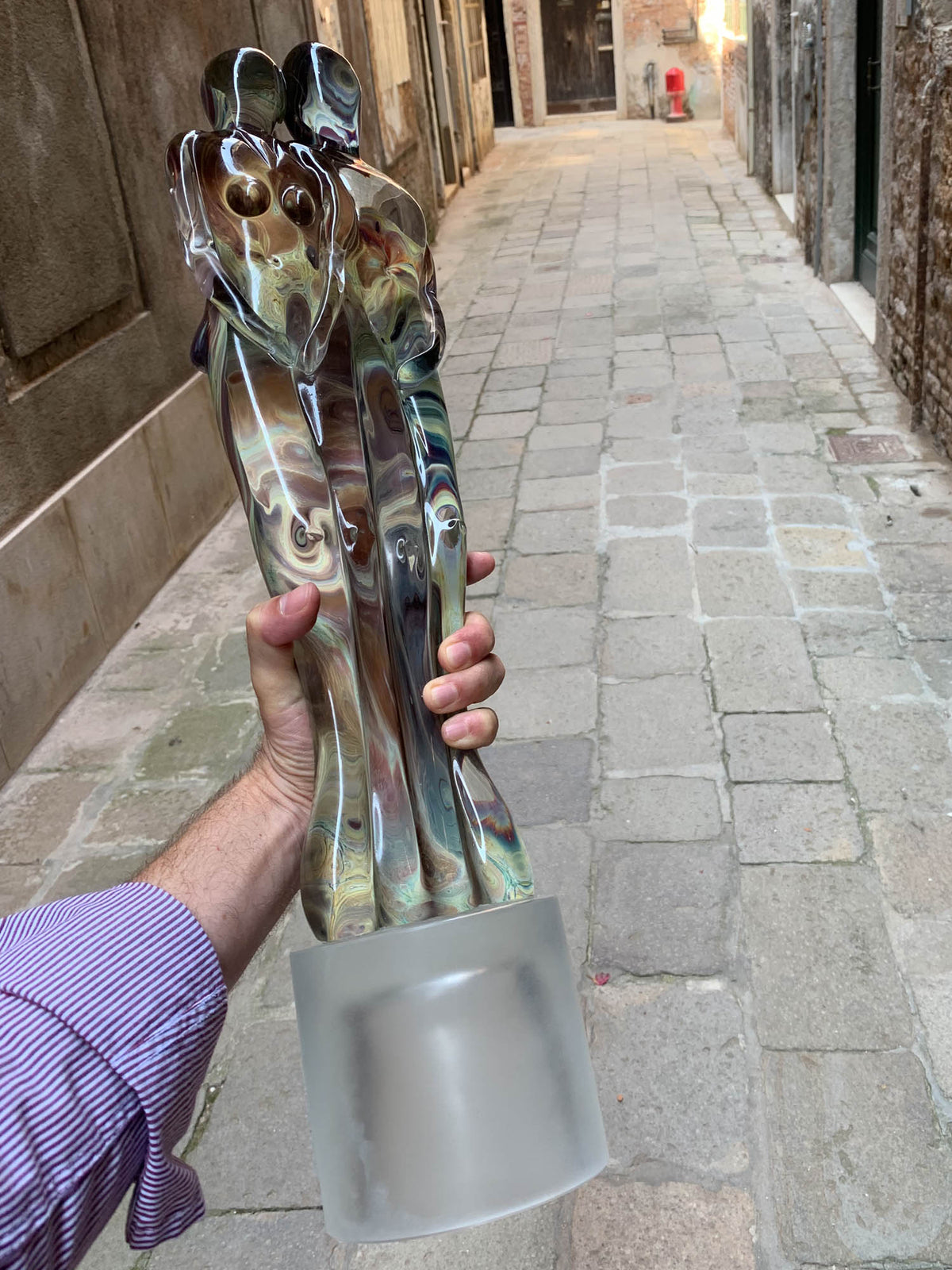 Adam and Eva Calcedonio | Glass Sculpture | Chalcedony Art