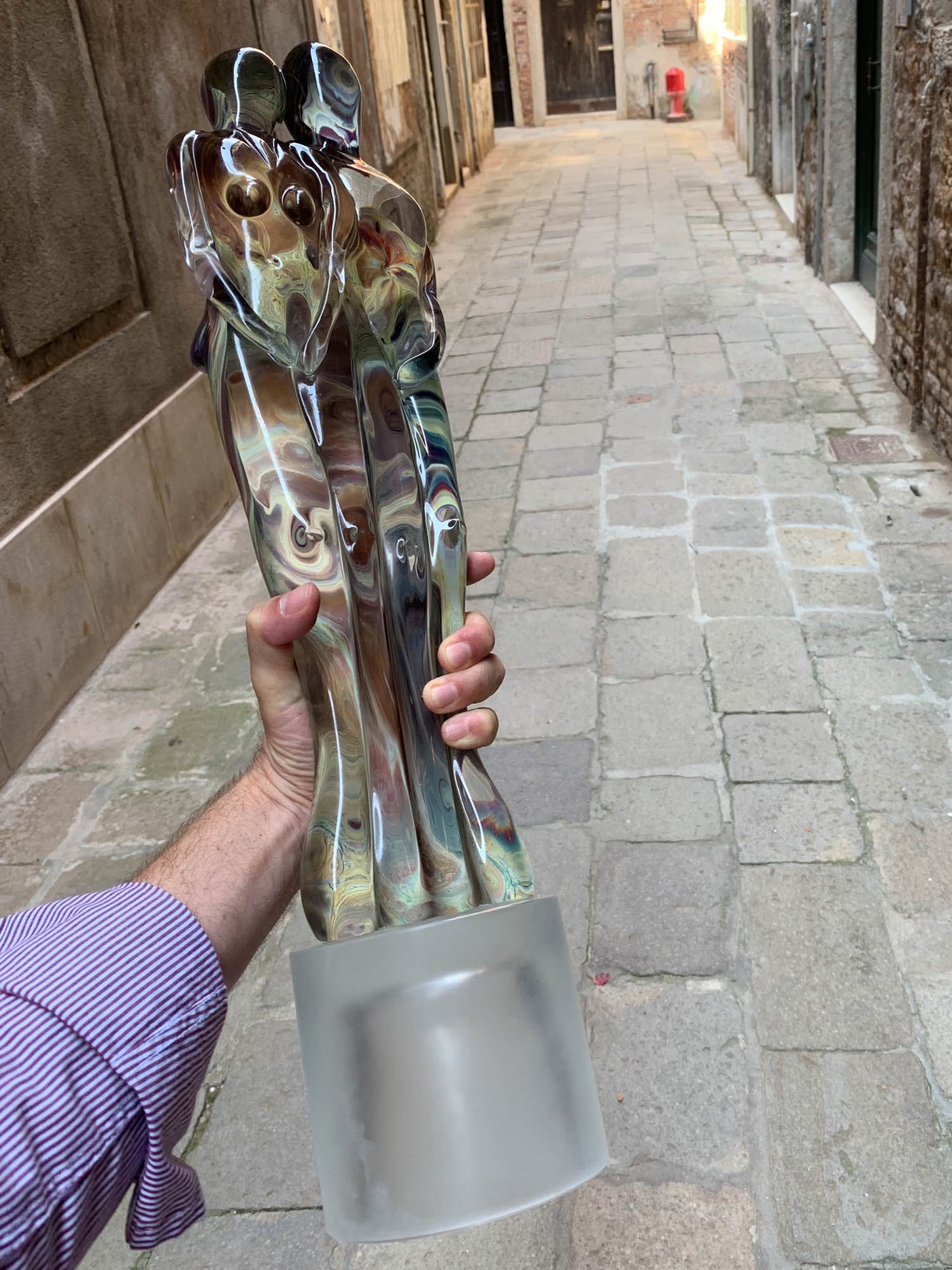 Adam and Eva Calcedonio | Glass Sculpture | Chalcedony Art